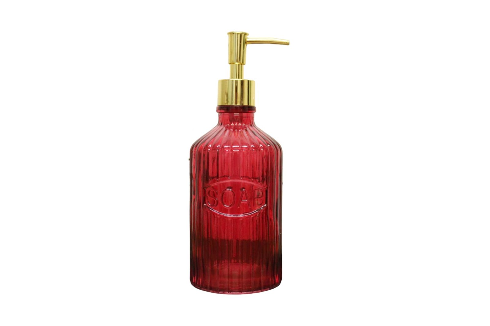 Red Glass Soap Dispenser – Snug Haven Homeware